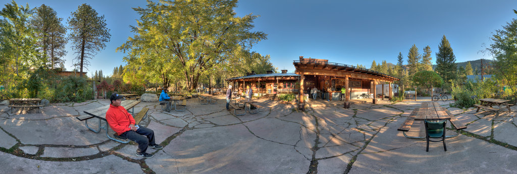 Breakfast Time, Outdoor Bakery Bar, Mazama Store, WA State 360 Panorama ...