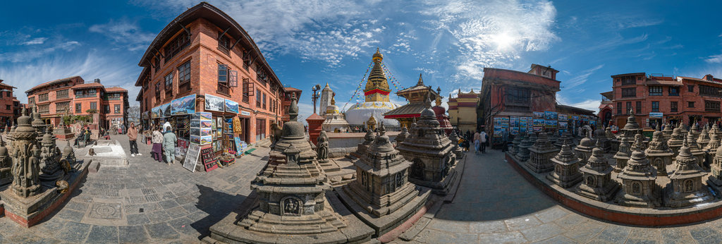 Swoyambhu Mahachaitya Stupa Site – Kathmandu, Nepal 360 Panorama ...