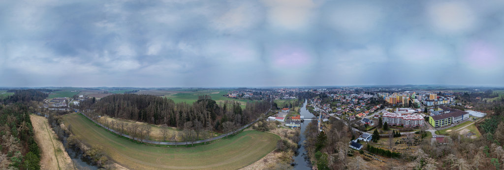 Nežárka and the Jewish cemetery near Jindřichův Hradec 360 Panorama ...