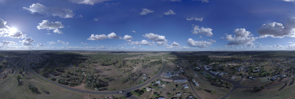 Aerial view of the town of Yuleba in Queensland Australia 2018 360 ...