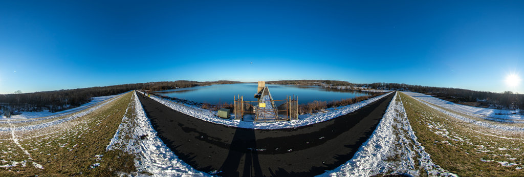 Peace Valley dam in winter 360 Panorama | 360Cities