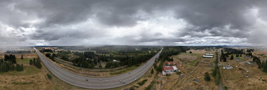 Interstate 5 - Logan Schiendelman disappearance (aerial) 360 Panorama ...