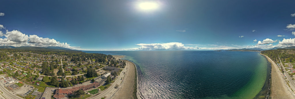 Aerial View of the Pier and Beach at Davis Bay, British Columbia (Mull ...