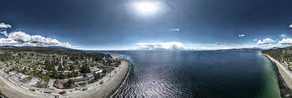Aerial View of the Pier at Davis Bay, British Columbia (Bleach Bypass ...