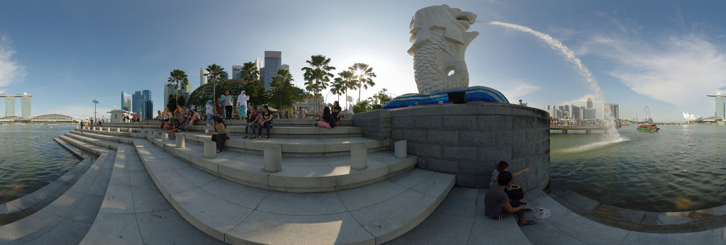 Looking Up at Merlion [Singapore] 360 Panorama | 360Cities